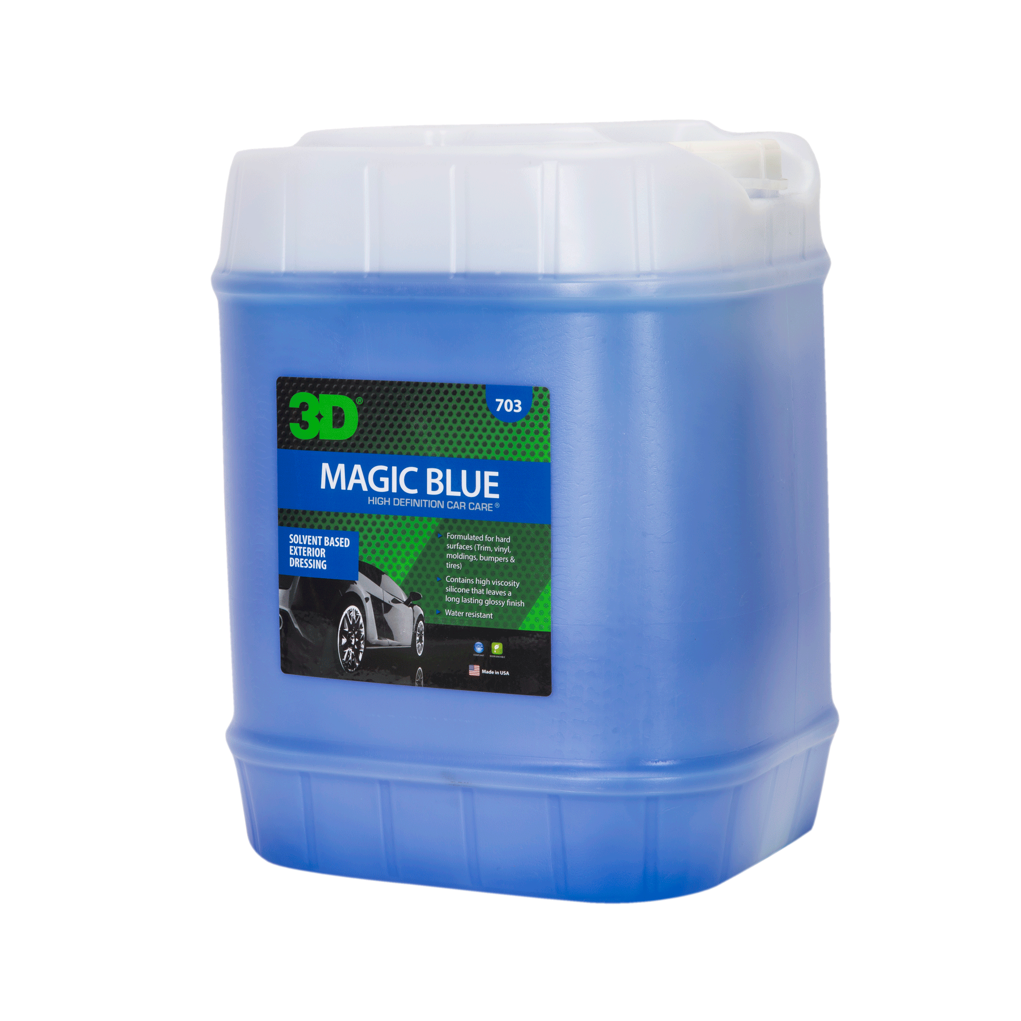 3D 703 Magic Blue Dressing (Solvent based Tire Dressing) (5 Gallon)
